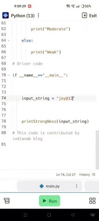 Password Strength Check Program In Python 😀😎crazyxyz Replit Python