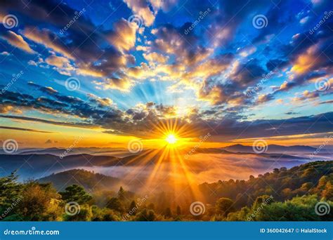 Morning Sunrise Sky Colors Of Blue And Orange Stock Illustration