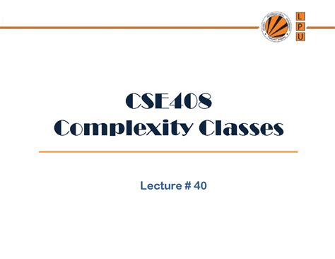 Lecture 40complexity Classes Cse Complexity Classes Lecture 40 Np