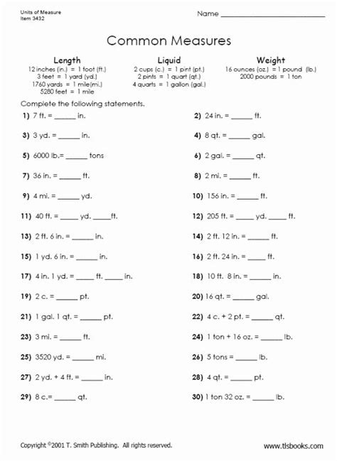 Conversion Worksheets 5th Grade Luxury Math Conversion Worksheets 5th