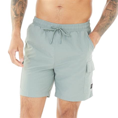 Buy Closure London Mens Cargo Pocket Swim Shorts Dark Sage