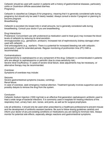 Cefazolin Sodium Injection 1000 Mg Vial At ₹ 36vial Cefazolin