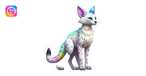 Cute Kawaii Epic Ethereal Sparkly Colorful Sergal Serval Vernid Full