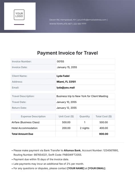 Free Invoice Summary Template To Edit Online