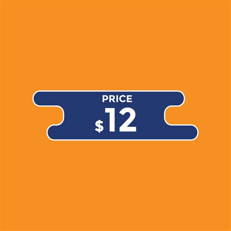 12 Dollar Price Tag Price 12 Usd Dollar Only Sticker Sale Promotion