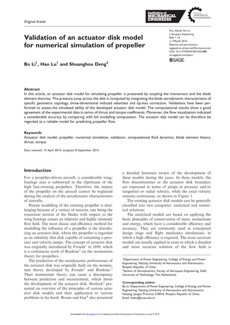 Pdf Validation Of An Actuator Disk Model For Numerical Simulation Of