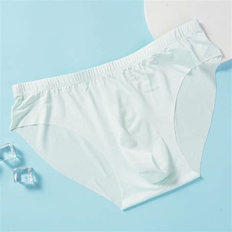 Ecmln Mens Ice Silk Seamless Briefs See Through Underwear Thin