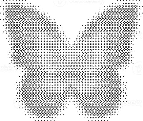 Bitmap Pattern Abstract Butterfly Shape Halftone Gradient Element