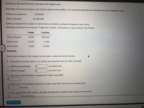 Solved Comparing Abc And Plantwide Overhead Cost Assignments