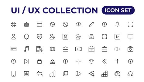 Ui Ux Icon Set User Interface Iconset Collection 42059606 Vector Art At Vecteezy