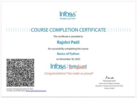 Rajshri Patil On Linkedin Infosysspringboard Pythoncertification