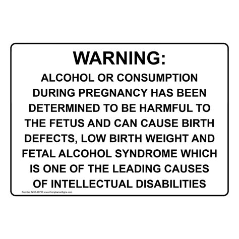 Warning Alcohol Or Consumption During Pregnancy Sign Nhe 26753