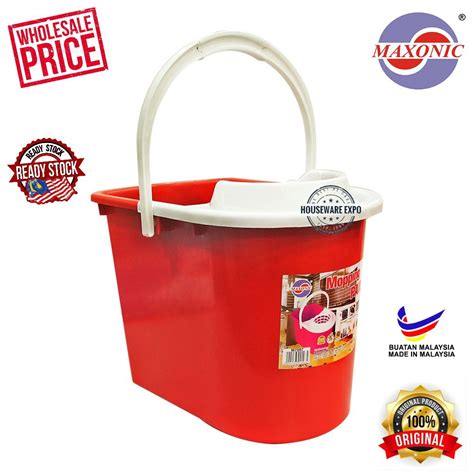 Maxonic Plastic Mop Pail Strainer With Wheels Tong Mop Mopping Pail