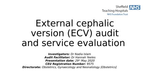 Pdf External Cephalic Version Ecv Audit And Service Evaluation
