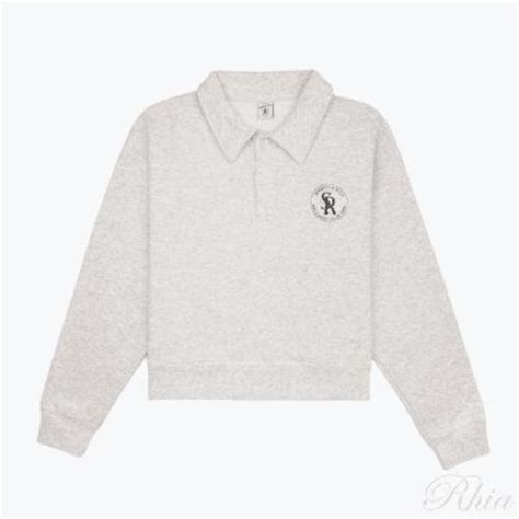 Sporty And Rich Polo Shirt Heather Gray Navy Garmentory