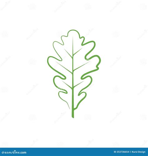 Oak Leaf Linear Icon Design Stock Vector Illustration Of Stylized