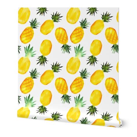 Pineapple Wallpaper Watercolor Pineapples By Katerinaizotova Etsy