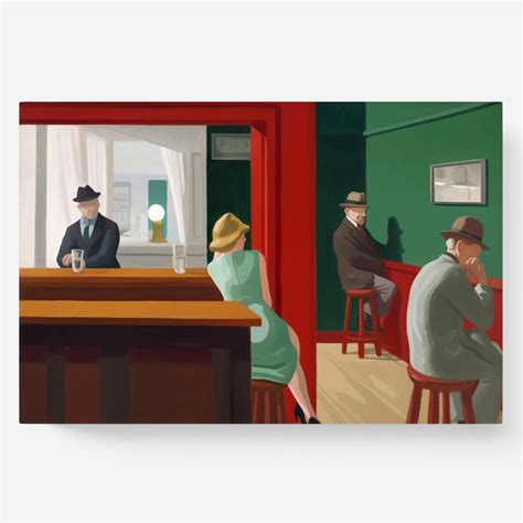 Lonely Woman In Bar 3 Men With Hats Art Print Inspired By David