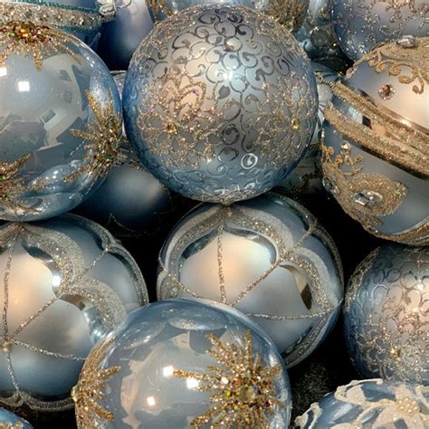 Blue Christmas Ornaments Etsy