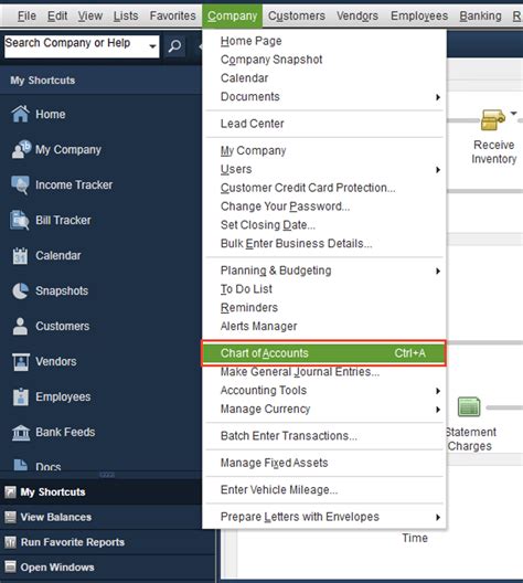 Create Or Edit A General Ledger Account In Quickbooks Desktop