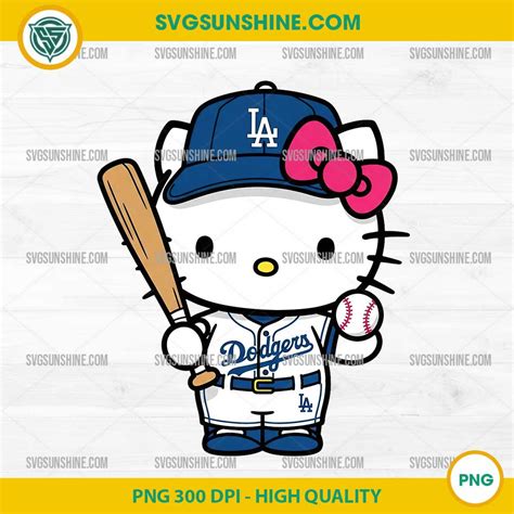 Hello Kitty Dodgers Png Cute Baseball Clipart For Sublimation And Cricut