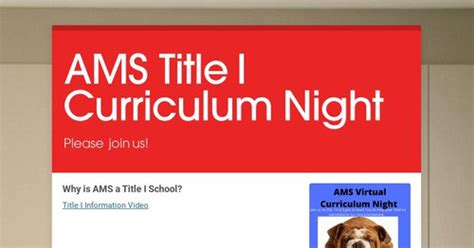 Ams Title I Curriculum Night Smore Newsletters