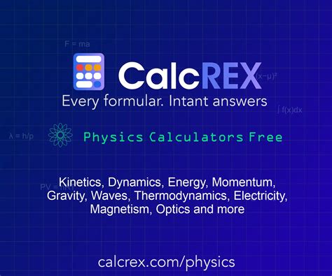 Physics Calculators Calcrex 20 Free Tools