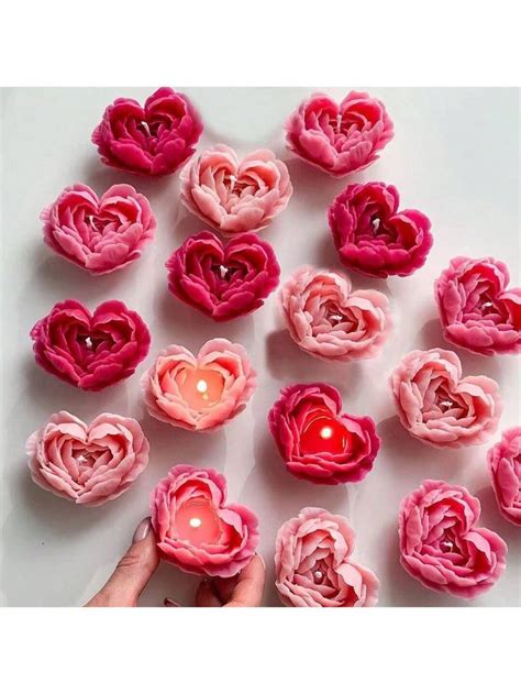 Velas Perfumadas Com Rosas Em Forma De Coração Presentes Do Dia Dos Namorados Velas
