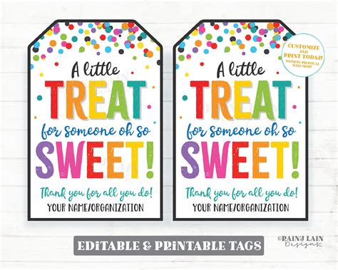 A Little Treat For Someone Sweet Tag Thank You Appreciate Tag Employee