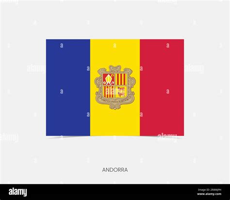 Andorra Rectangle Flag Icon With Shadow Stock Vector Image And Art Alamy