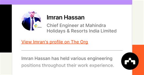 imran hassan chief engineer at mahindra holidays and resorts india