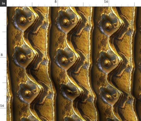 Riveted Metal Brass Fabric Spoonflower
