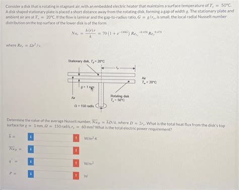 solved consider a disk that is rotating in stagnant air