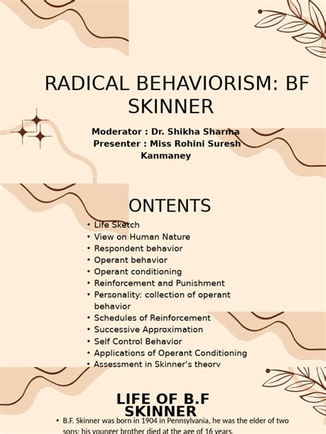 Radical Behaviorism Bf Skinner Rohini Pdf Reinforcement