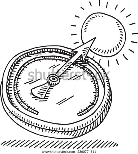 Handdrawn Vector Drawing Barometer Gauge Pointer Stock Vector Royalty