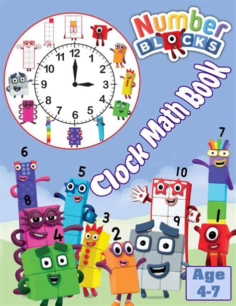 Buy Numberblocks Clock Math Book Clock Book Kindergarten Math Activity Telling Time Worksheets