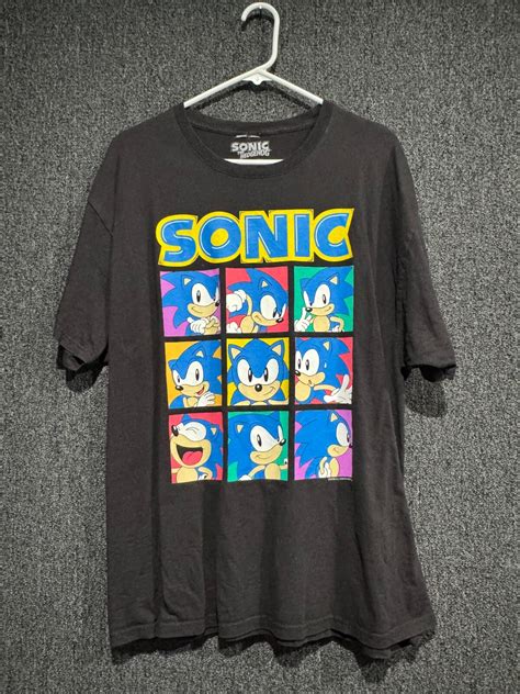 Black Classic Sonic The Hedgehog Color Boxes T Shirt Gem