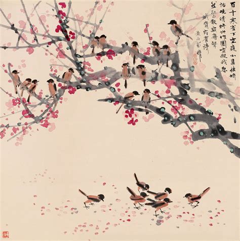 Huang Yong Yu 黃永玉 1924 Birds
