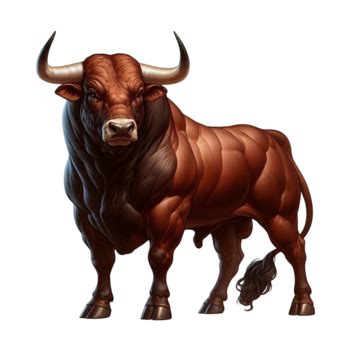 Un Fuerte Toro Marrón Musculoso Se Encuentra Orgullosamente Que Muestra