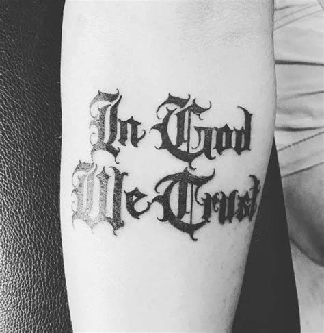 72 “in God We Trust” Tattoo Patterns To Refreshen Your Faith In God