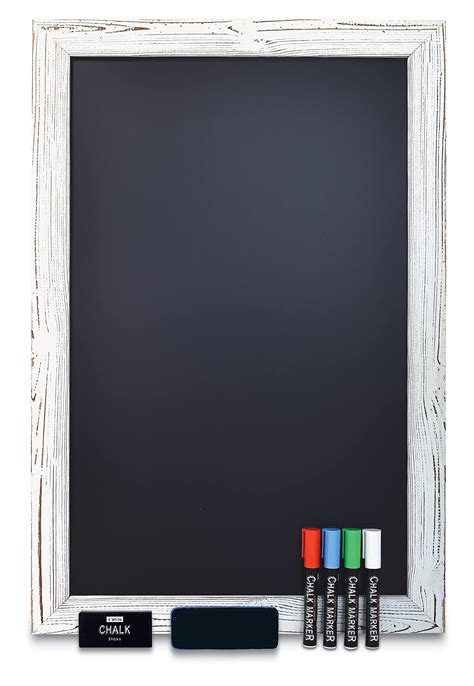 Better Office Products Magnetic Wall Mount Chalkboard Rustic Pine Frame