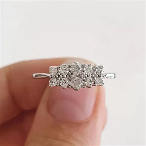 14k White Gold Plated 050ct Round Cut Lab Created Diamond Engagement
