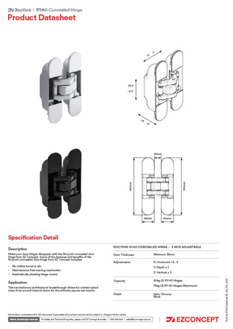 Rocyork® Door Hinges For Ezyjamb Ez Concept Australia