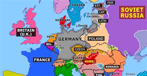 Treaty Of Versailles Historical Atlas Of Europe 28 June 1919