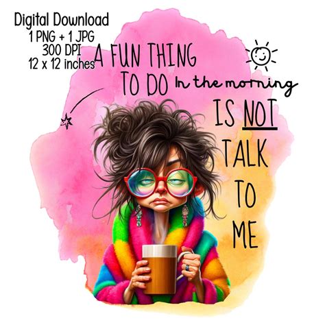 Sarcastic Tired Mom Clipart Illustration Mornings And Coffee Commercial