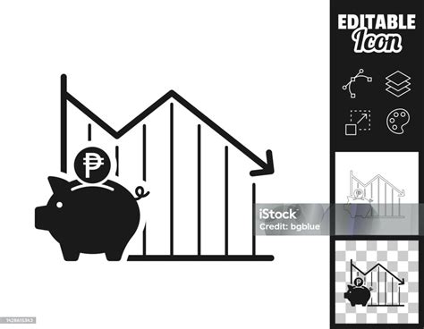 Chart Of Decreased Peso Savings Icon For Design Easily Editable Stock