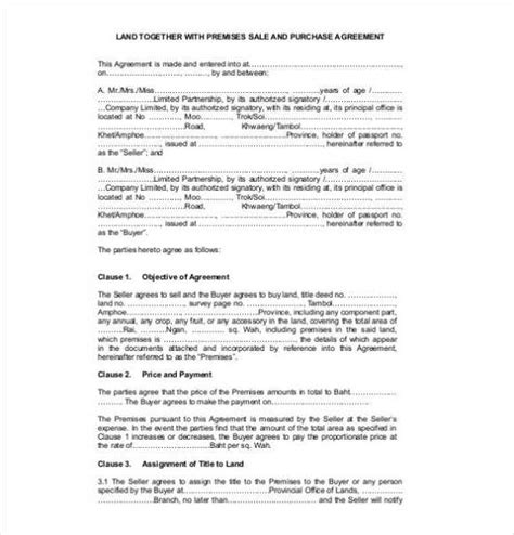 Simple Land Sale Agreement Template Midi