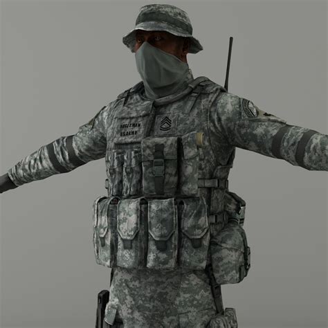 Military Male Us Soldier Set 2 3d Model 249 Max Fbx Obj Free3d