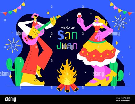 Fiesta De San Juan Vector Illustration Featuring The Celebration Of