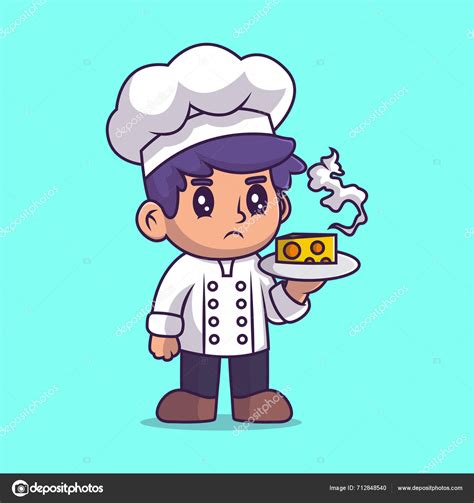 可爱的小厨师男孩卡通画 学习图标概念 平面卡通风格 图库矢量图©arinalyusuf06 712848540